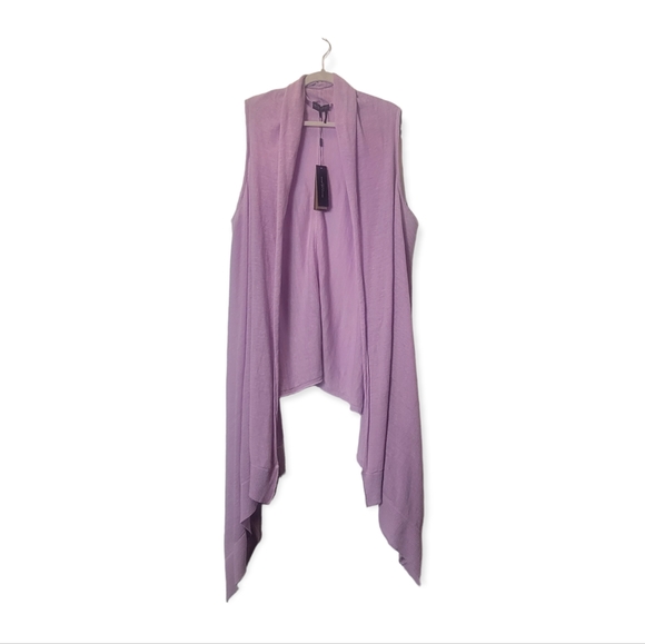 Donna Karan | Sweaters | Donna Karan 0 Linen Draped Vest Shrug | Poshmark